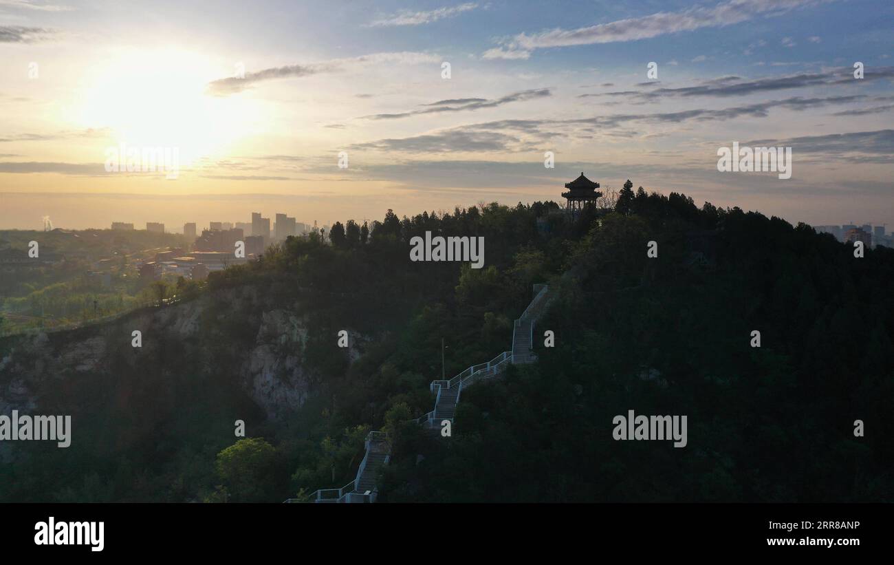 210428 -- TANGSHAN, April 28, 2021 -- Aerial photo taken on April 26 ...
