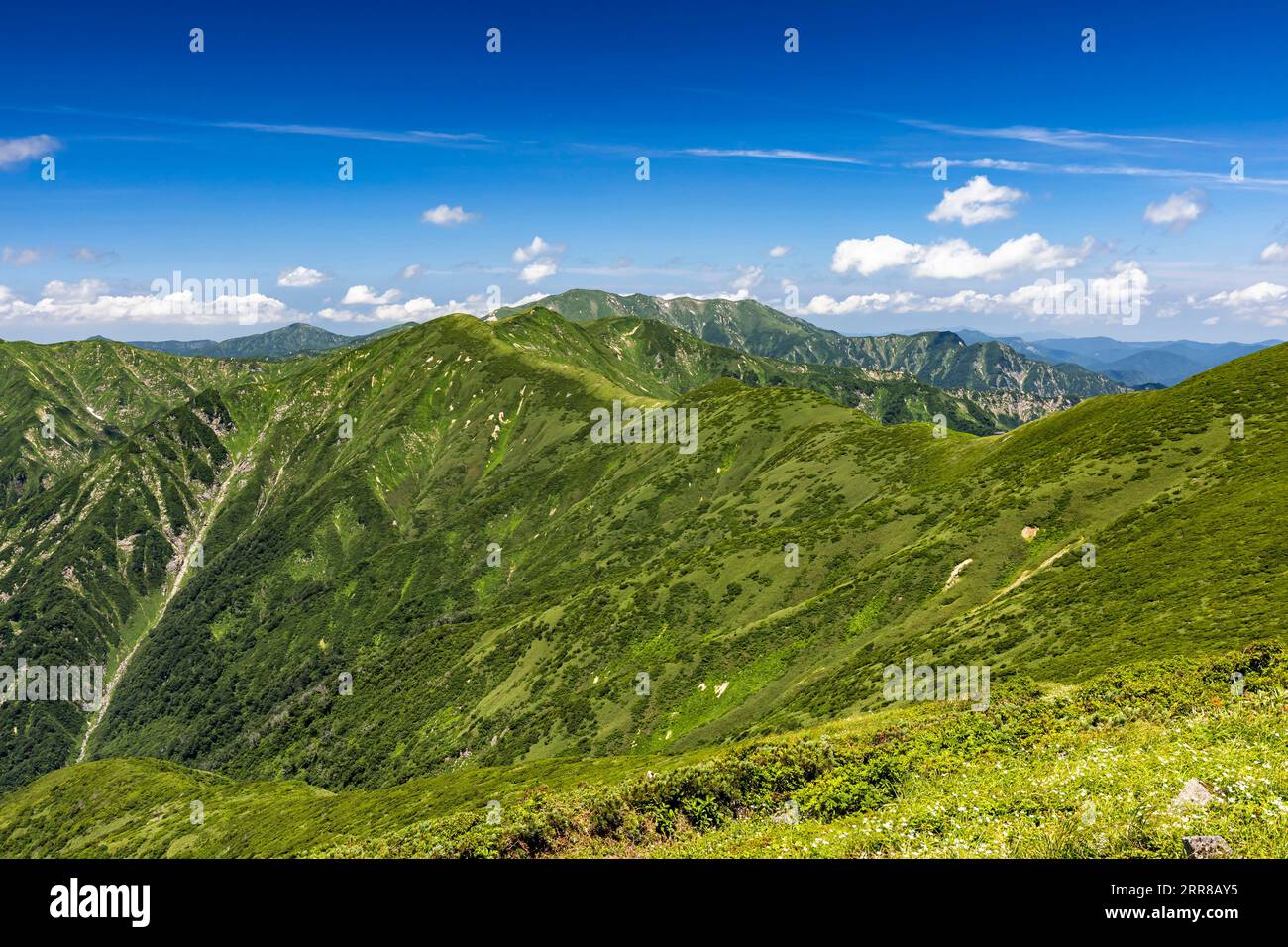 Asahi Mountain Range trekking, distant view of Mt.Itohdake,from ridge ...