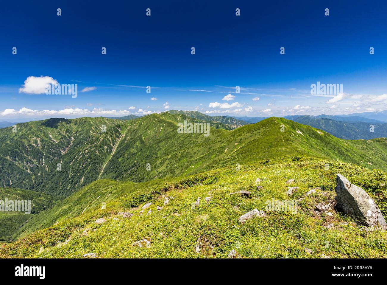Asahi Mountain Range trekking, distant view of Mt.Itohdake,from ridge ...