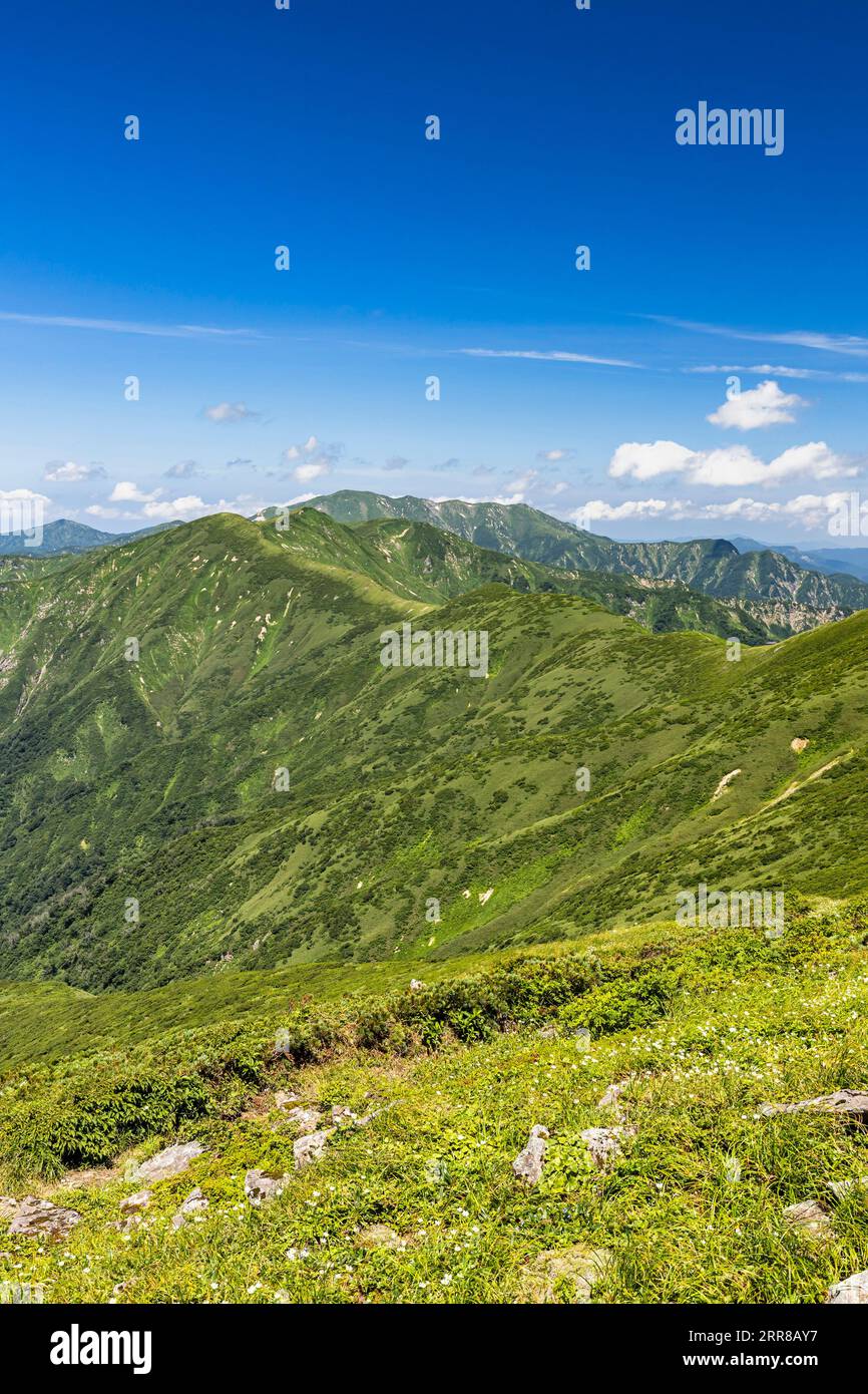 Asahi Mountain Range trekking, distant view of Mt.Itohdake,from ridge ...