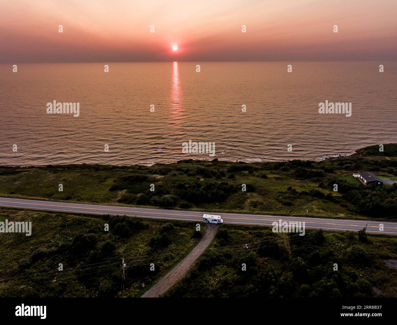 Stunning Sunset panoramic view of the Cape Breton Island Coast line ...