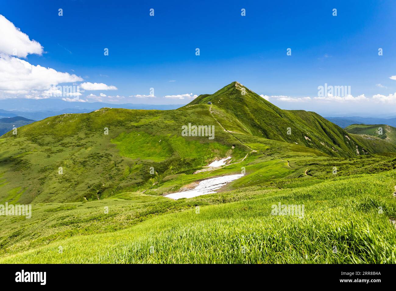 Asahi Mountain Range, view of highest Mt.Ohasahidake(pinnacle), from Mt ...