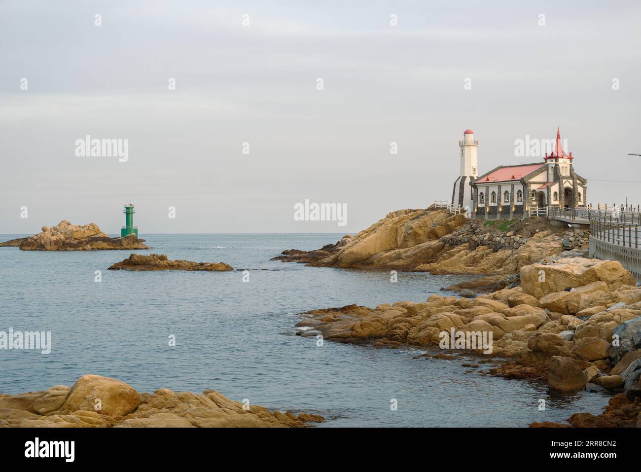 Gijang seaside Jukseong Church Dream Filming Set in Busan, Korea Stock ...