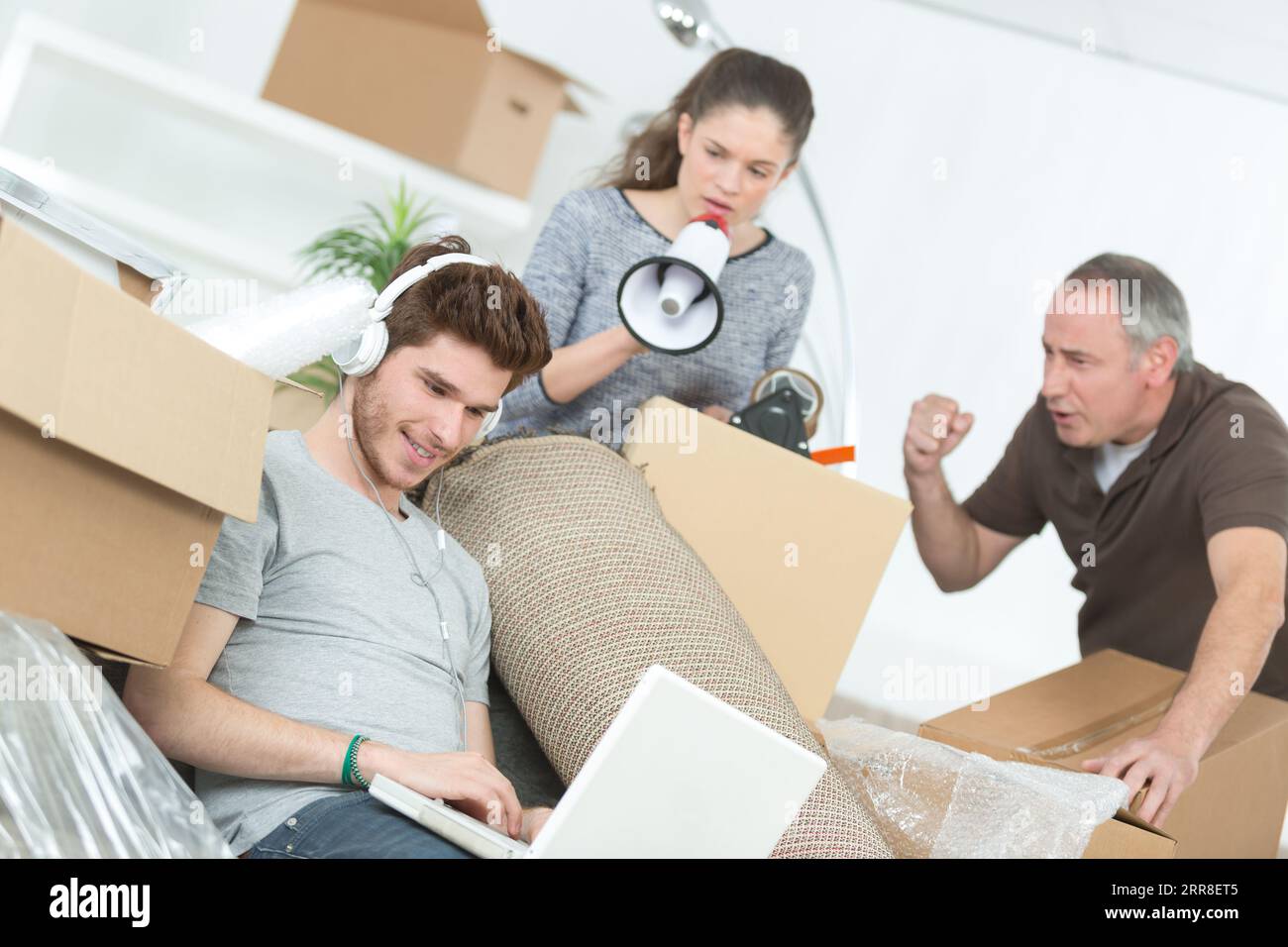 father shouting to teenager son Stock Photo - Alamy