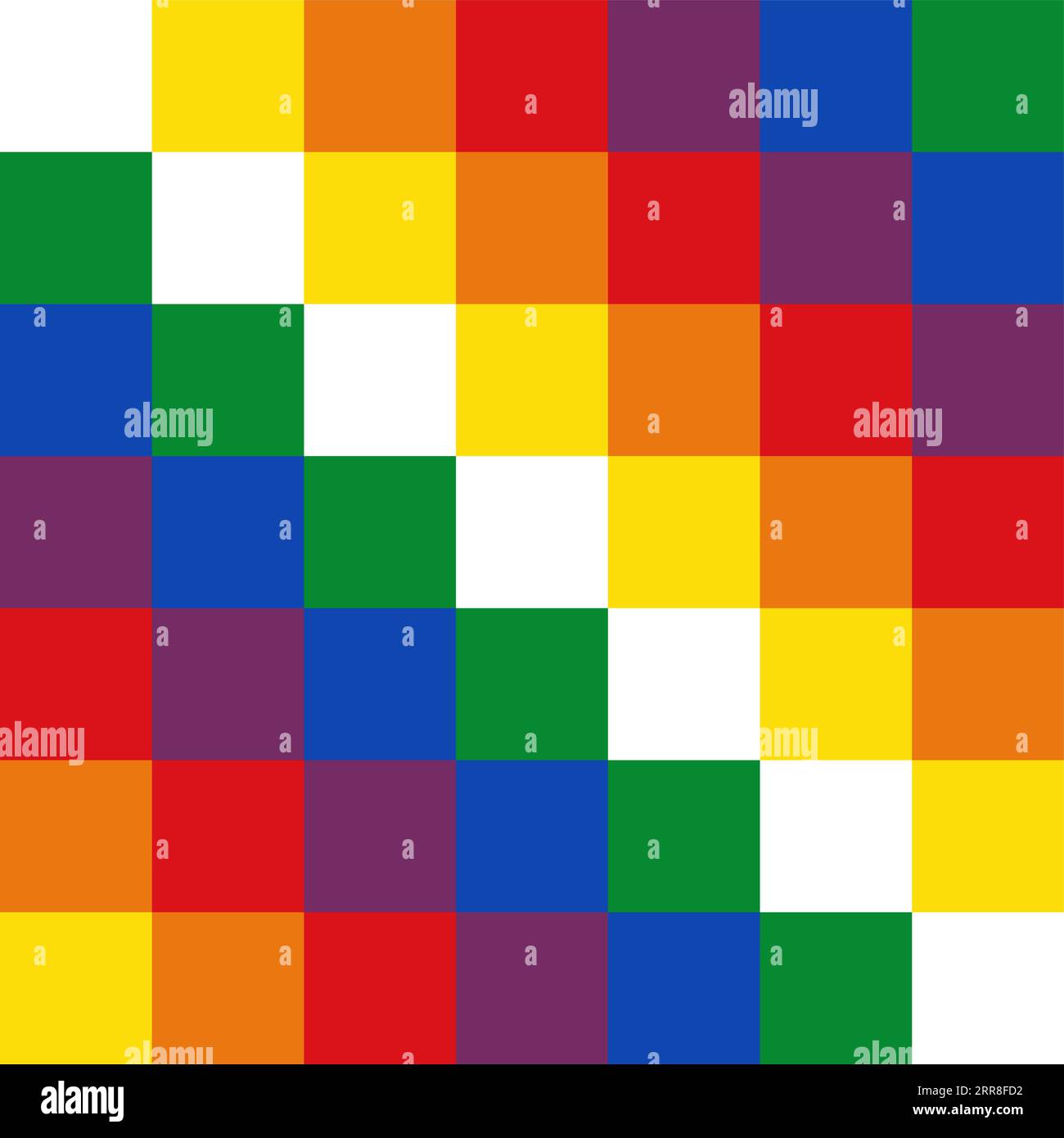 Wiphala of Qullasuyu, official variant flag of Bolivia since 2009. Square emblem commonly used ...