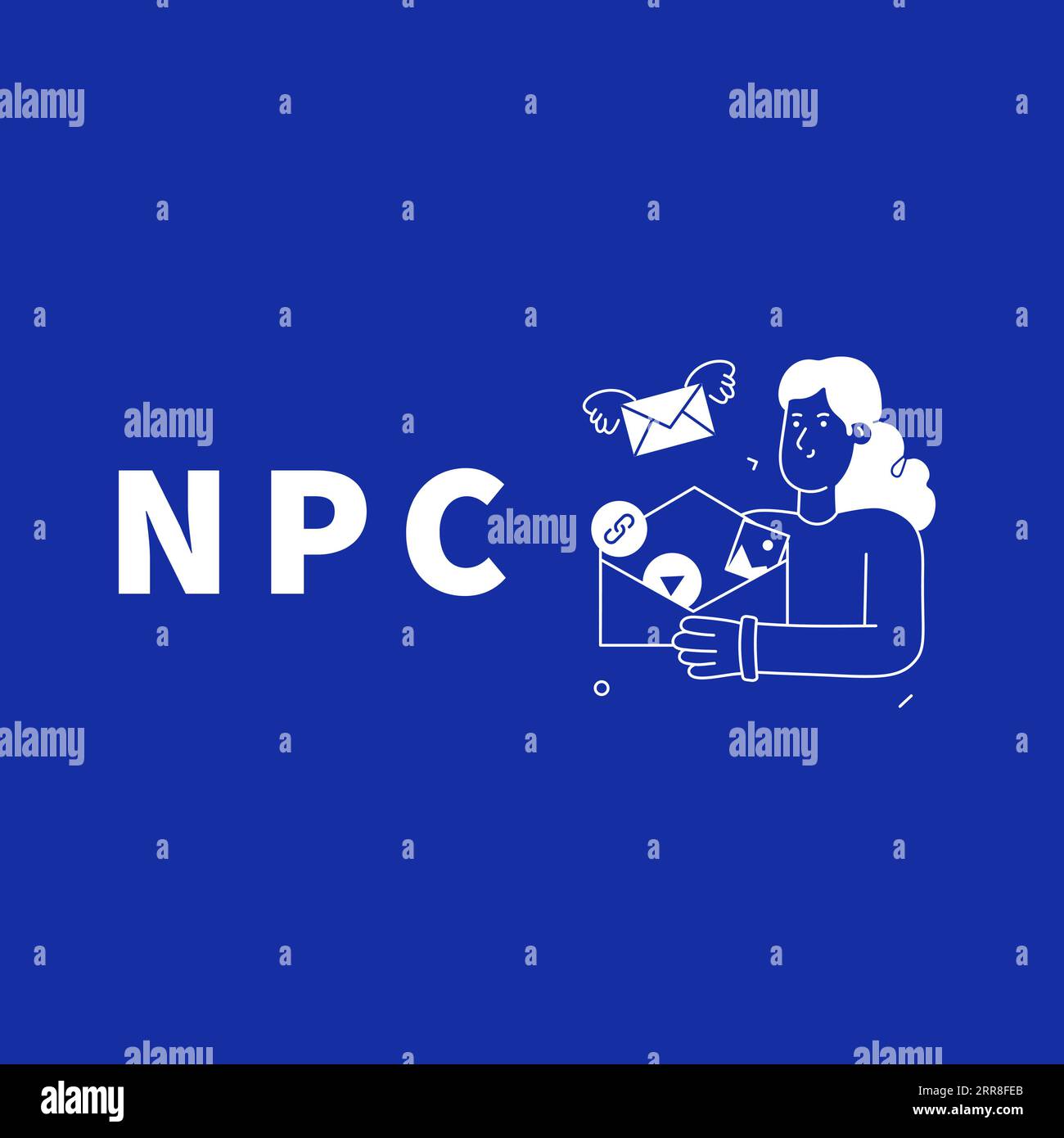 Illustration of the word NPC with social media icon.NPC that is going ...