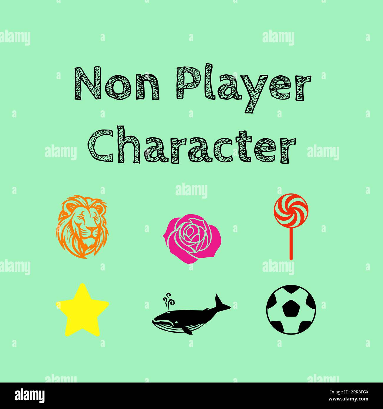 Illustration of the word NPC Non Player Character and gift icon, an NPC ...