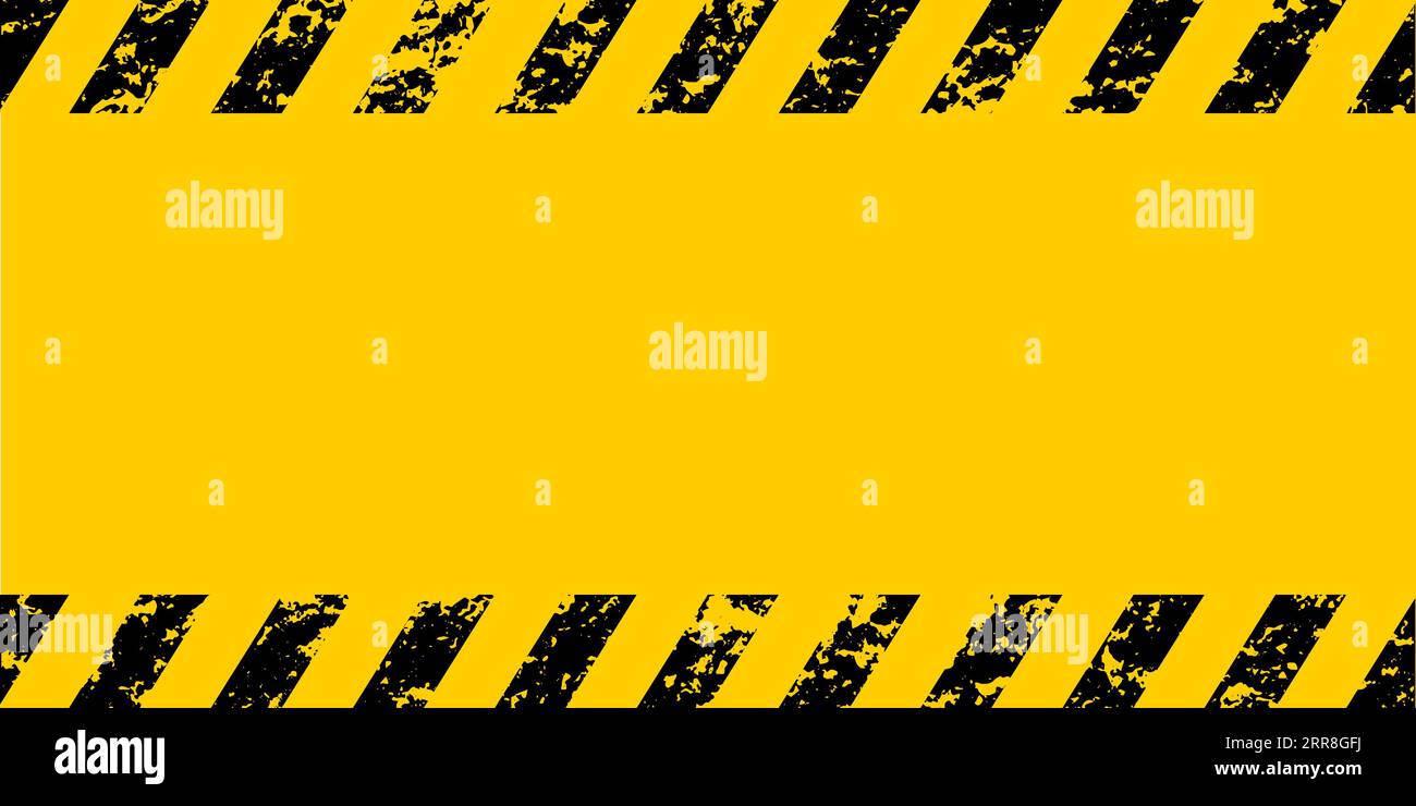 Warning grunge yellow black diagonal stripes caution construction ...