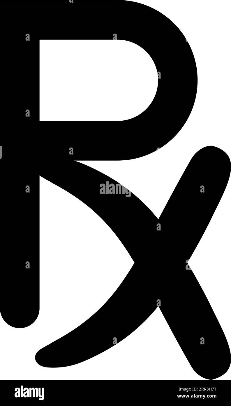Medical symbol Rx prescription signage physician doctor required medication prescription Stock ...