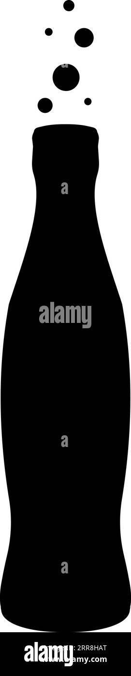 Soda bottle drink Cola icon, outline silhouette soda bottle drink Stock ...