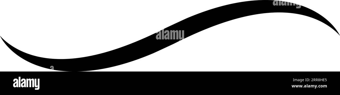 Curved calligraphic line, strip, ribbon like road element Stock Vector ...