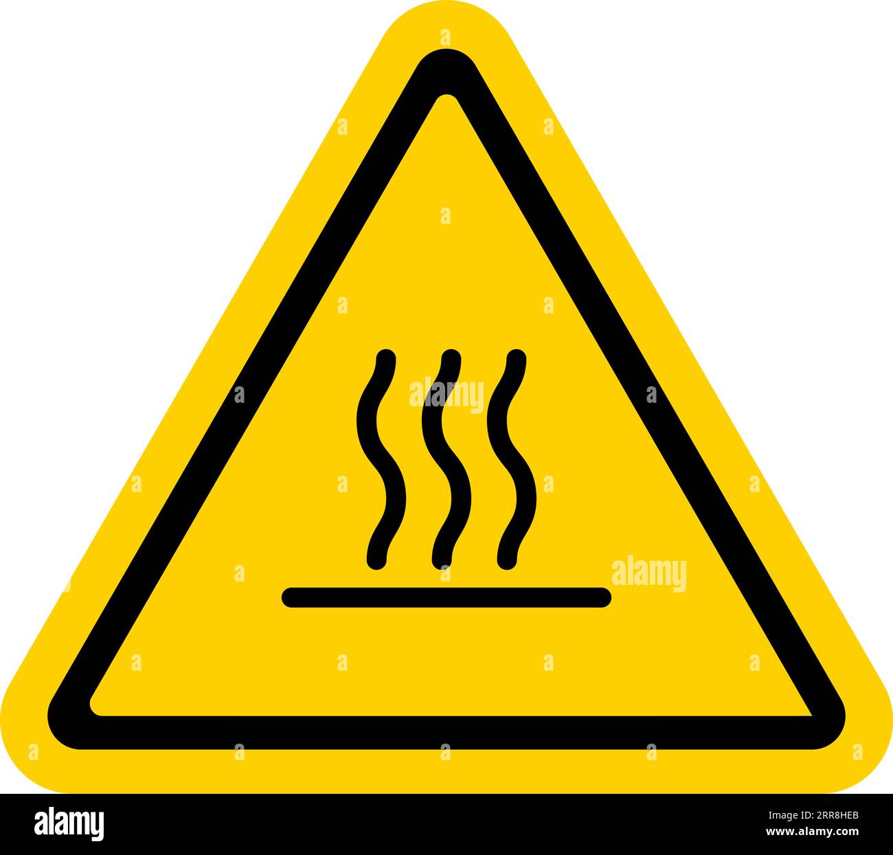 triangular sign danger, hot surfaces inside avoid contact burn Stock ...