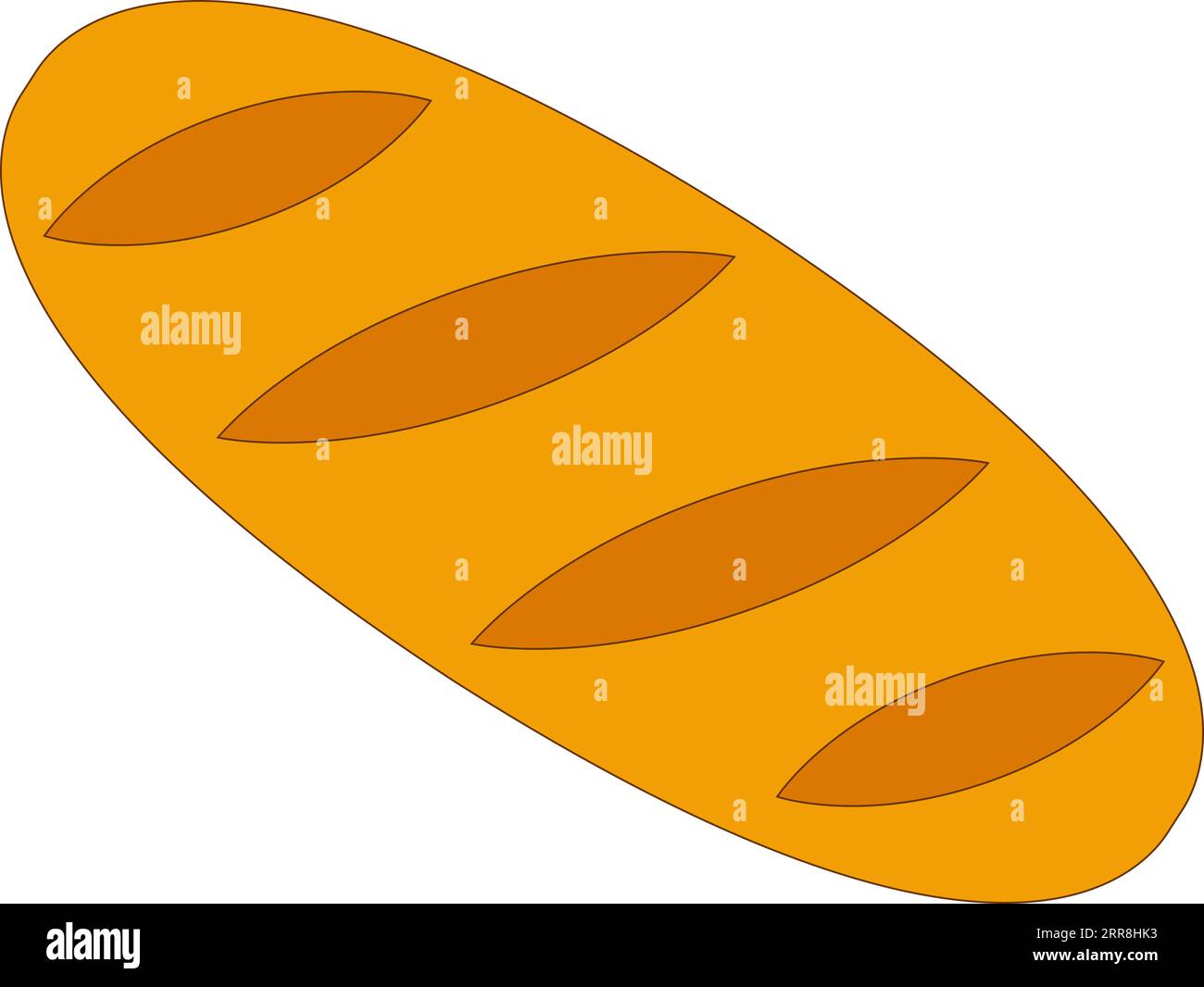 Homemade oval bread loaf, vector delicious bread loaf illustration ...