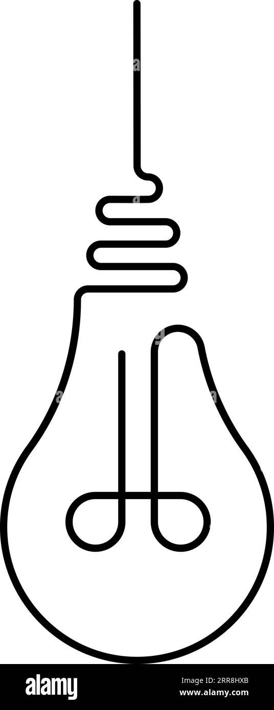 hanging incandescent light bulb drawn one line Stock Vector Image & Art ...
