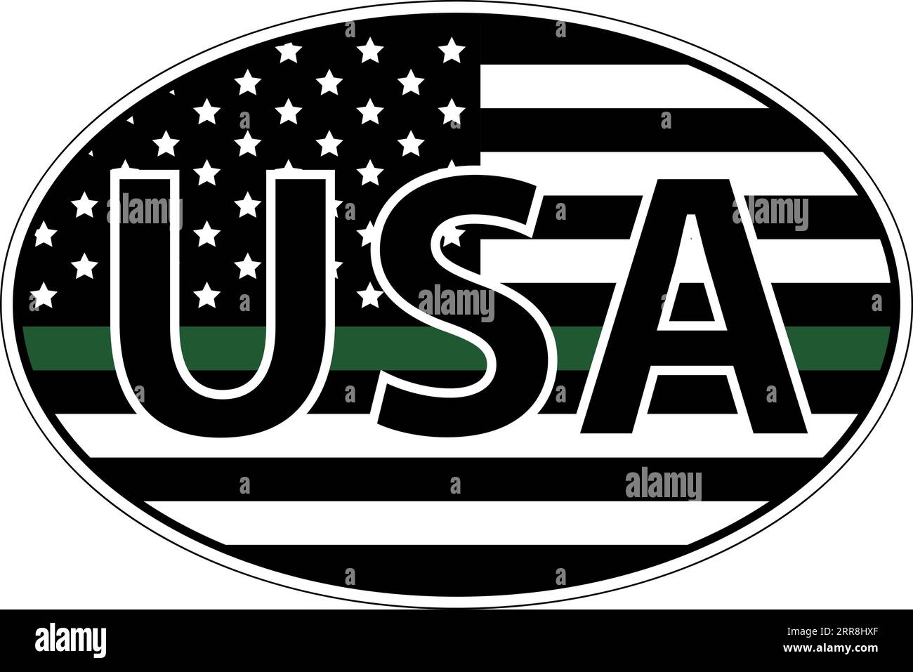 Flags of the US police with green line Stock Vector Image & Art - Alamy