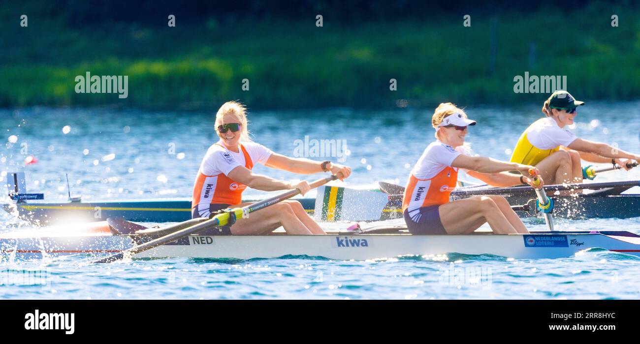 BELGRADE - Ymkje Clevering and Veronique Meester in action during the fifth day of the World ...