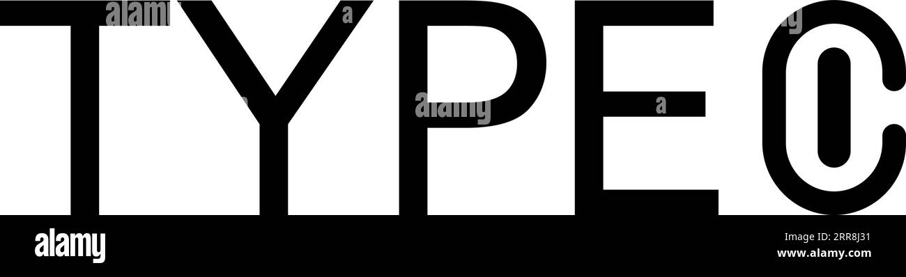 usb type c universal compact port connector logo sign Stock Vector ...