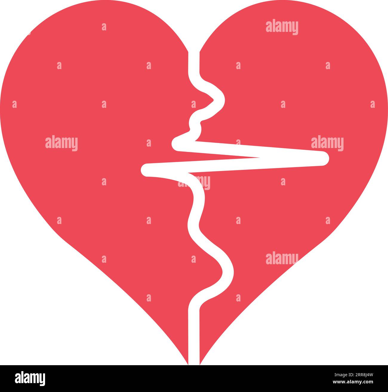 two halves heart separated pulse sign health lifestyle Stock Vector ...