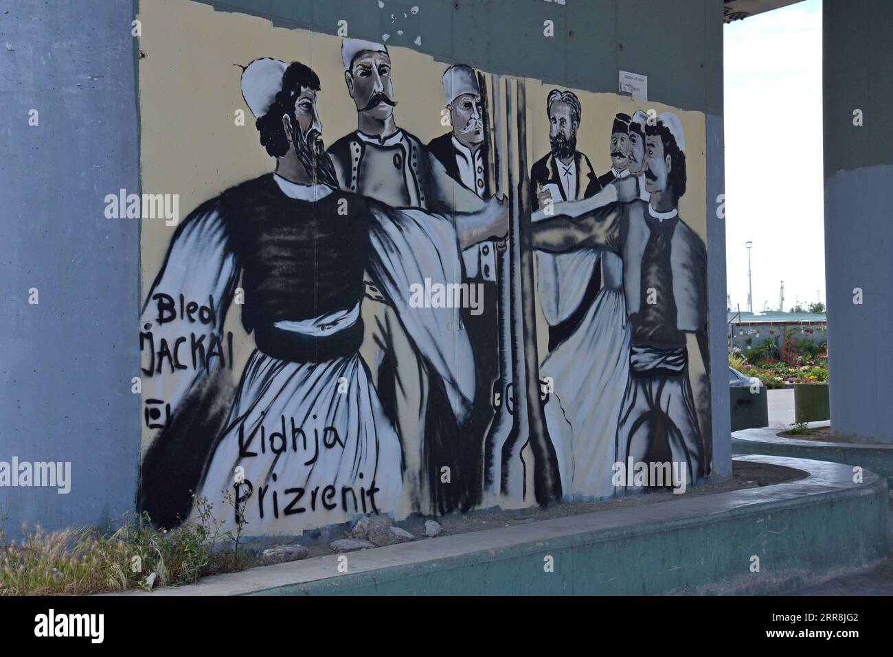 Street art murals on a road flyover in Durres, Albania Stock Photo - Alamy