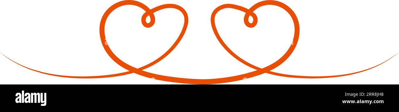 Two hearts drawn each other symbol love one line Stock Vector Image ...