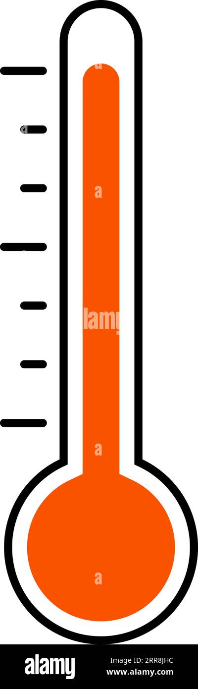 Icon red thermometer, sign high temperature heat hot siesta Stock ...