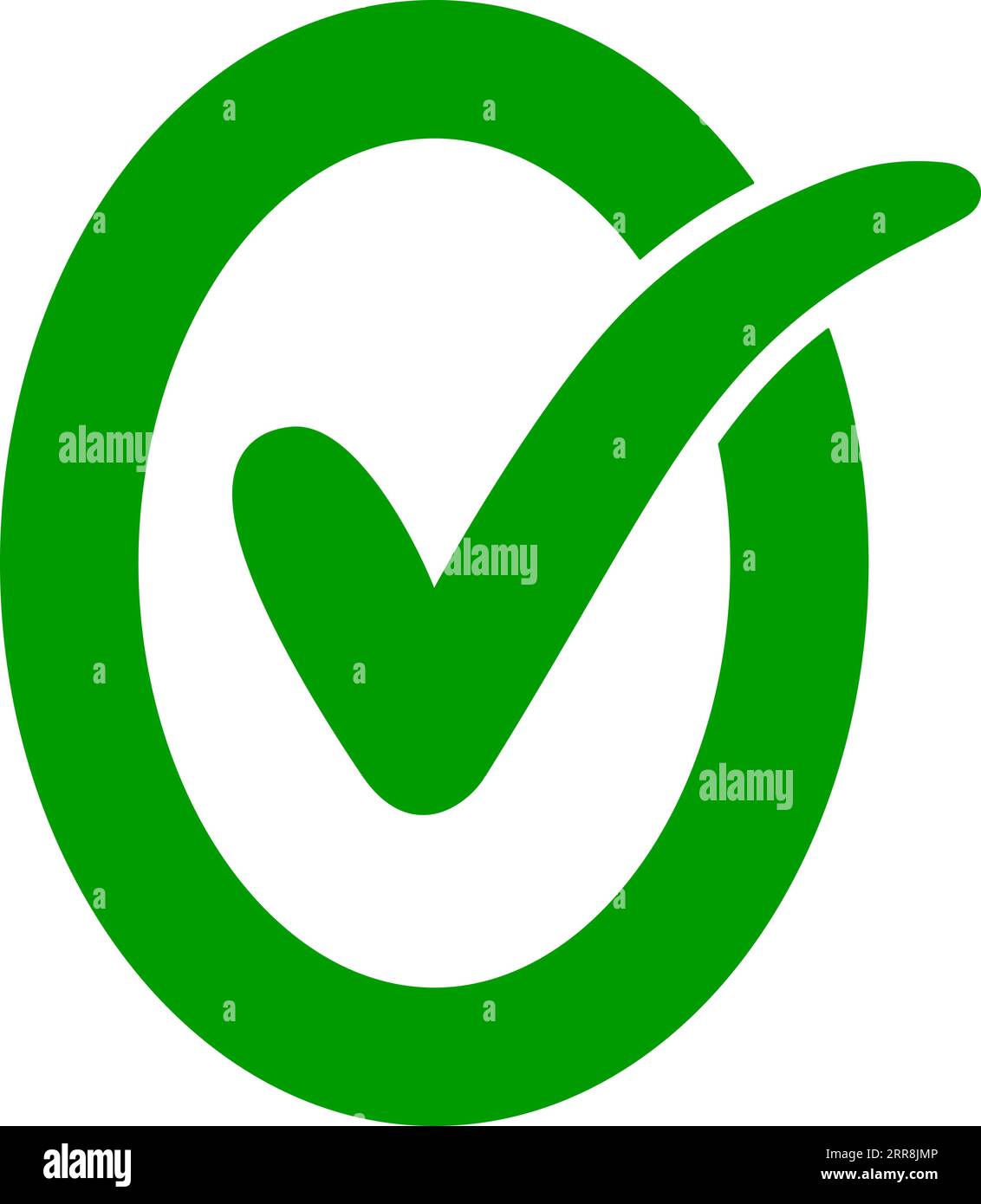 approved ok icon, oval letter O green check mark Stock Vector Image ...