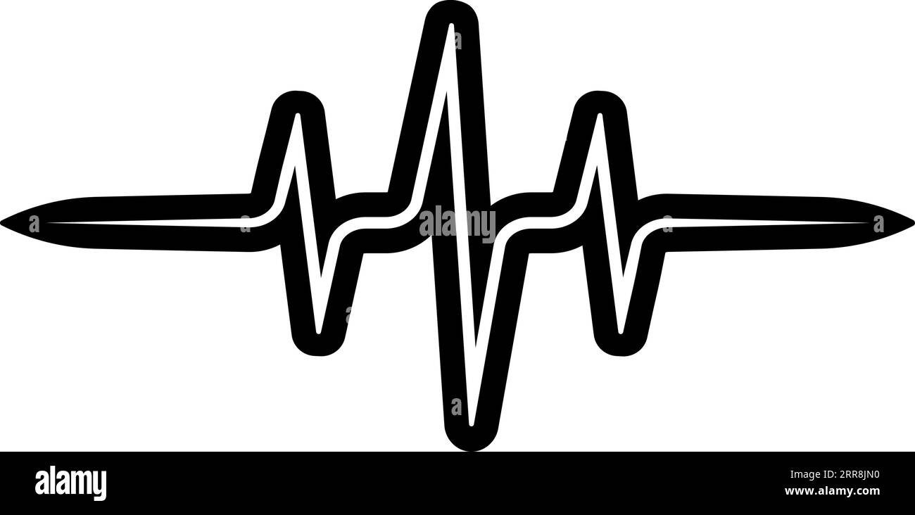 sign sticker music pulse frequency, vector wave sound Stock Vector ...