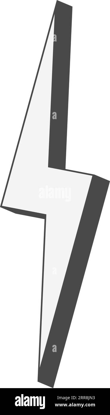Black and white 3d lightning storm isometric lightning bolt Stock ...