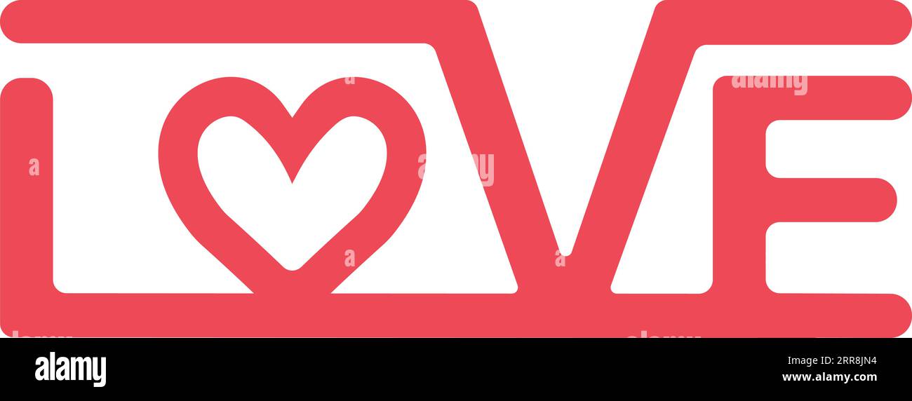 Love lettering heart Stock Vector Images - Alamy