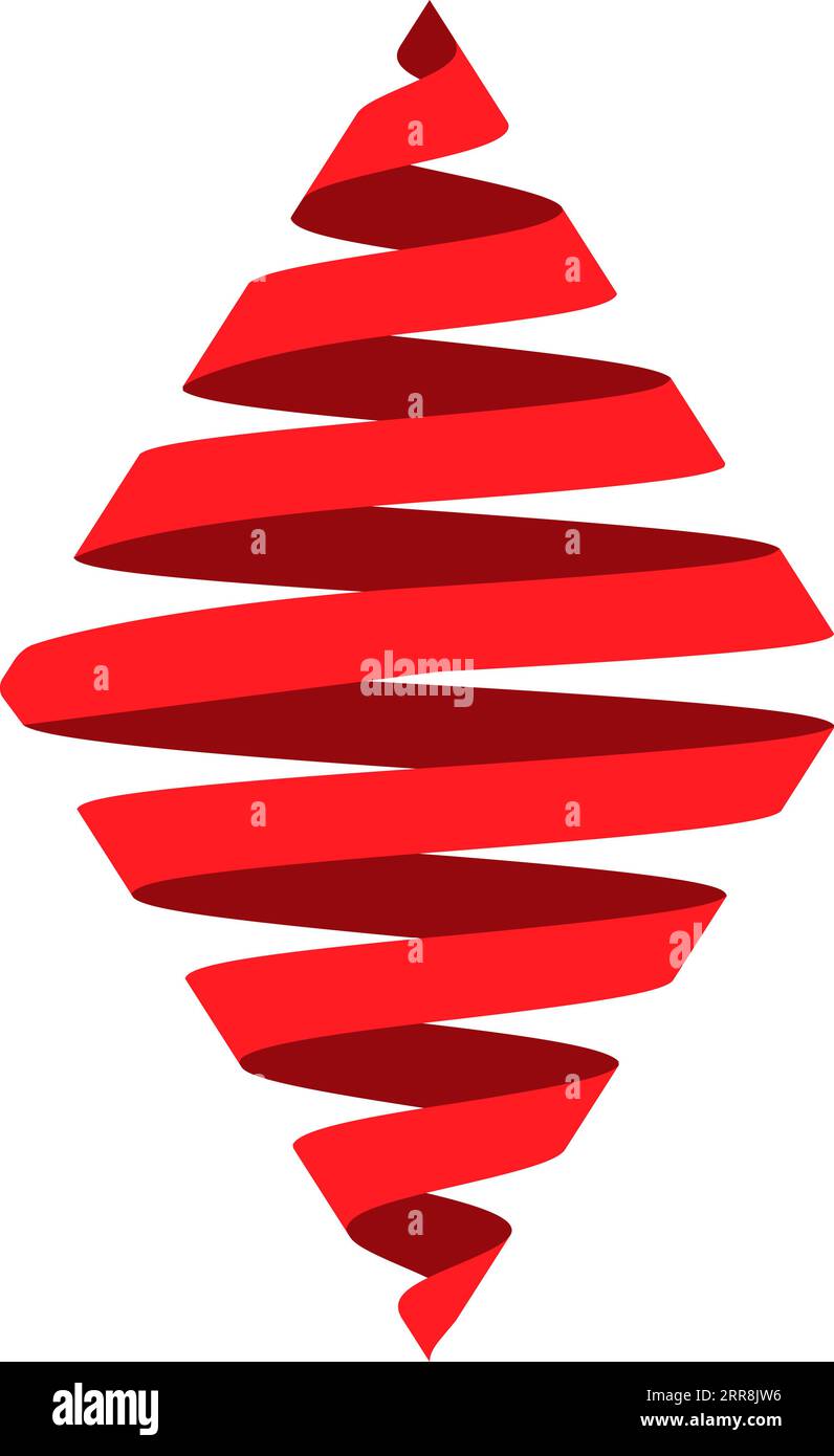 3D ribbon strip, centered geometric shapes rhombus Stock Vector Image ...