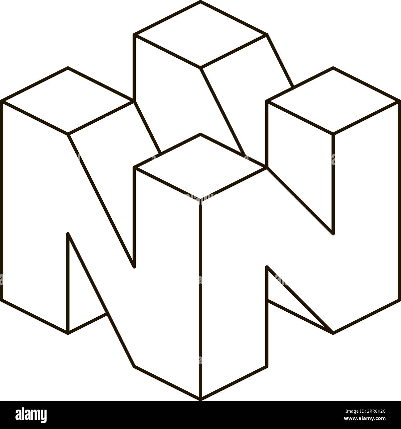 3D Letter N isometry letter N advertising or logo isometry Stock Vector ...