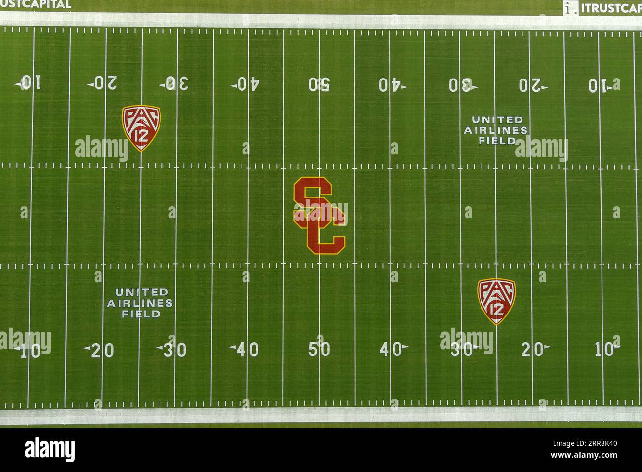 A general overall aerial view of the Southern California Trojans and ...