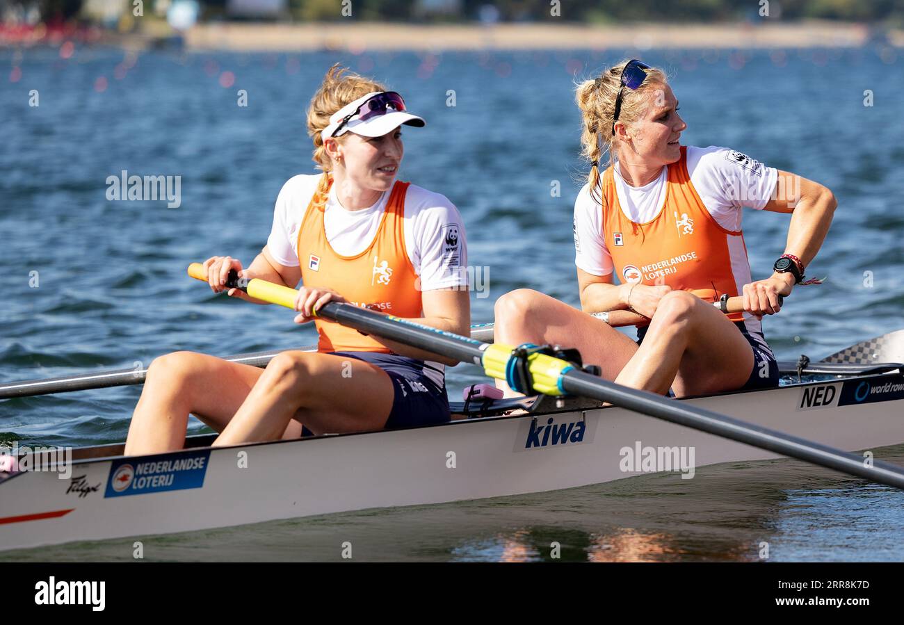 Belgrade, Serbia . September 7, 2023. Ymkje Clevering and Veronique Meester in action during the ...