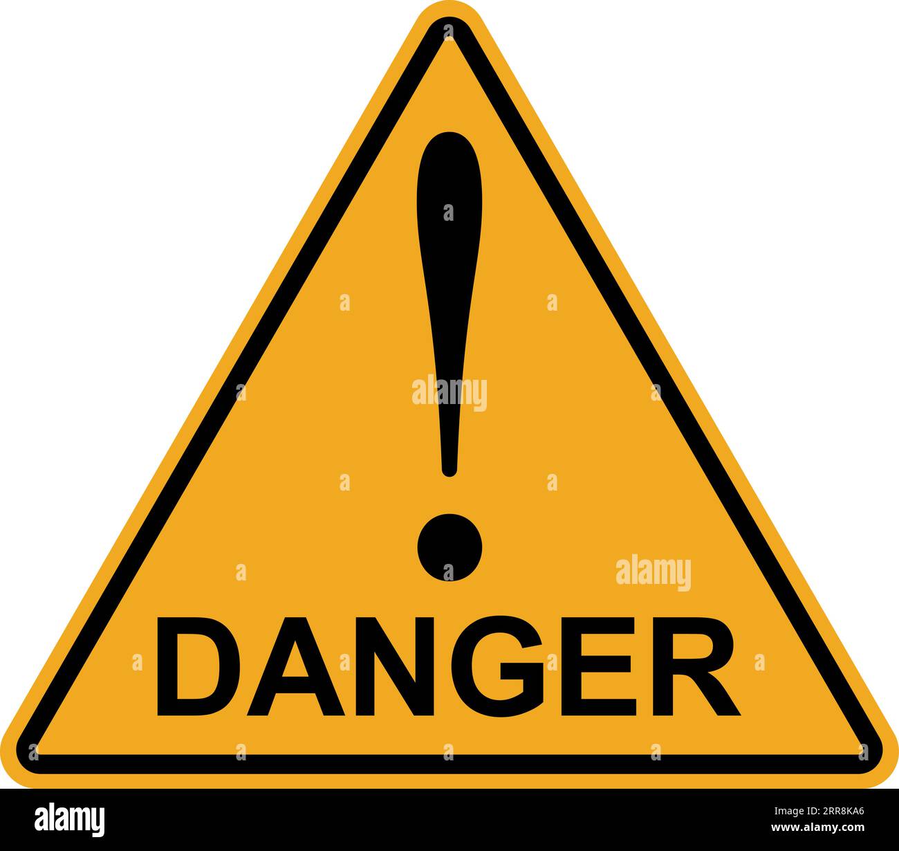 Orange yellow triangle exclamation mark word danger Stock Vector Image ...