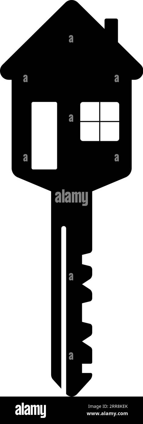 house key shaped like house with window and door Stock Vector Image ...