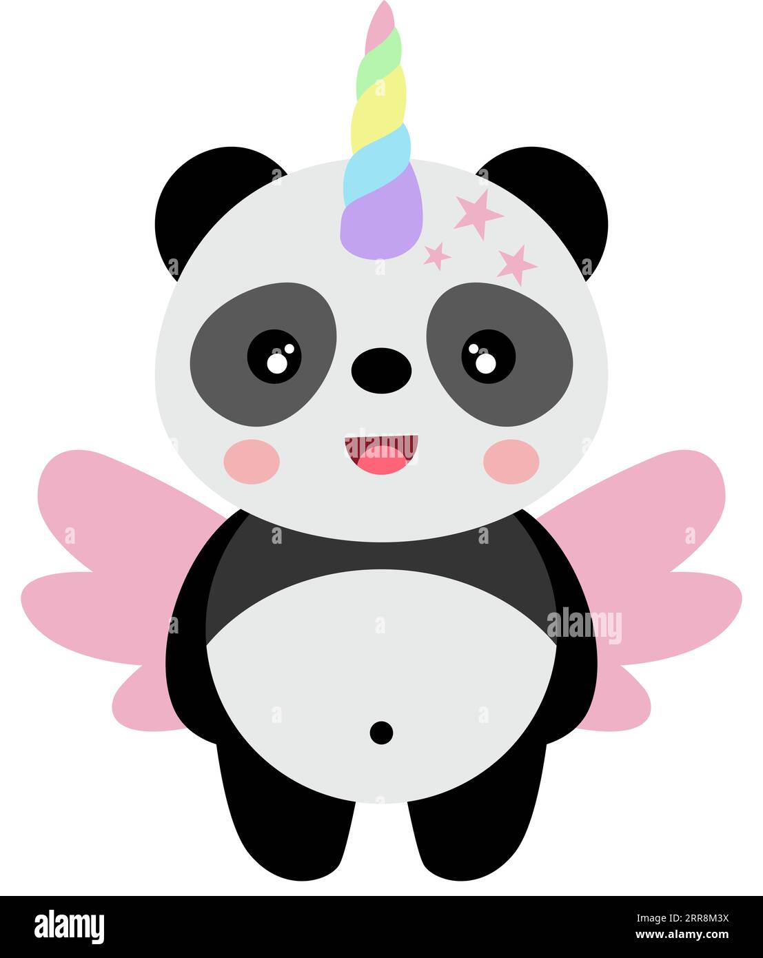 Cute unicorn panda with wings Stock Photo - Alamy