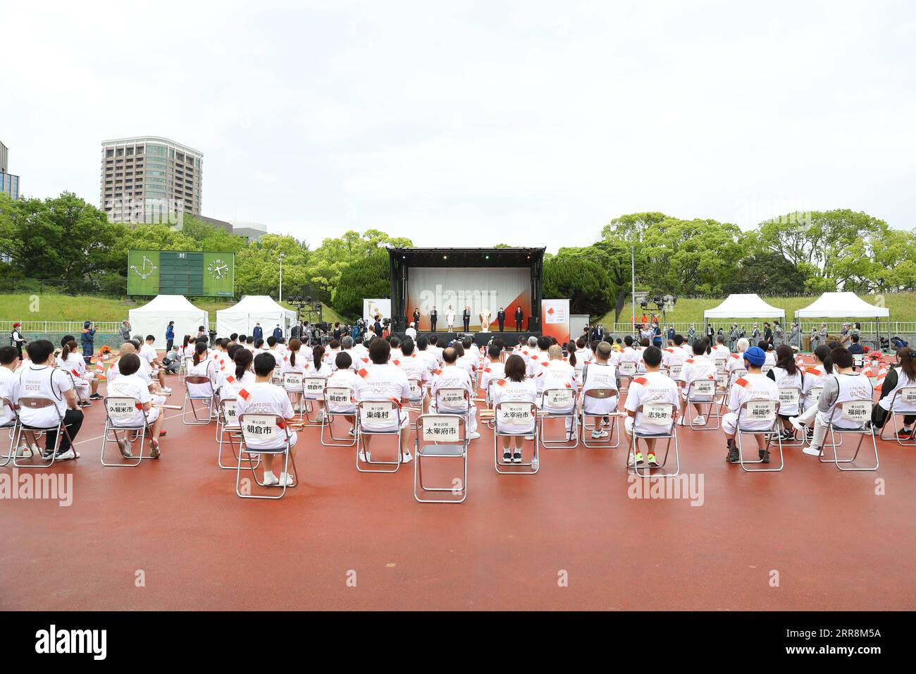 210512 -- FUKUOKA, May 12, 2021 -- An ignition ceremony for the Tokyo ...