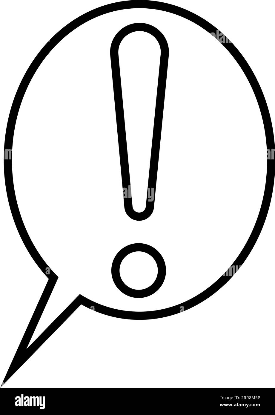 Exclamation mark speech bubble for chat attention emphasis and danger ...