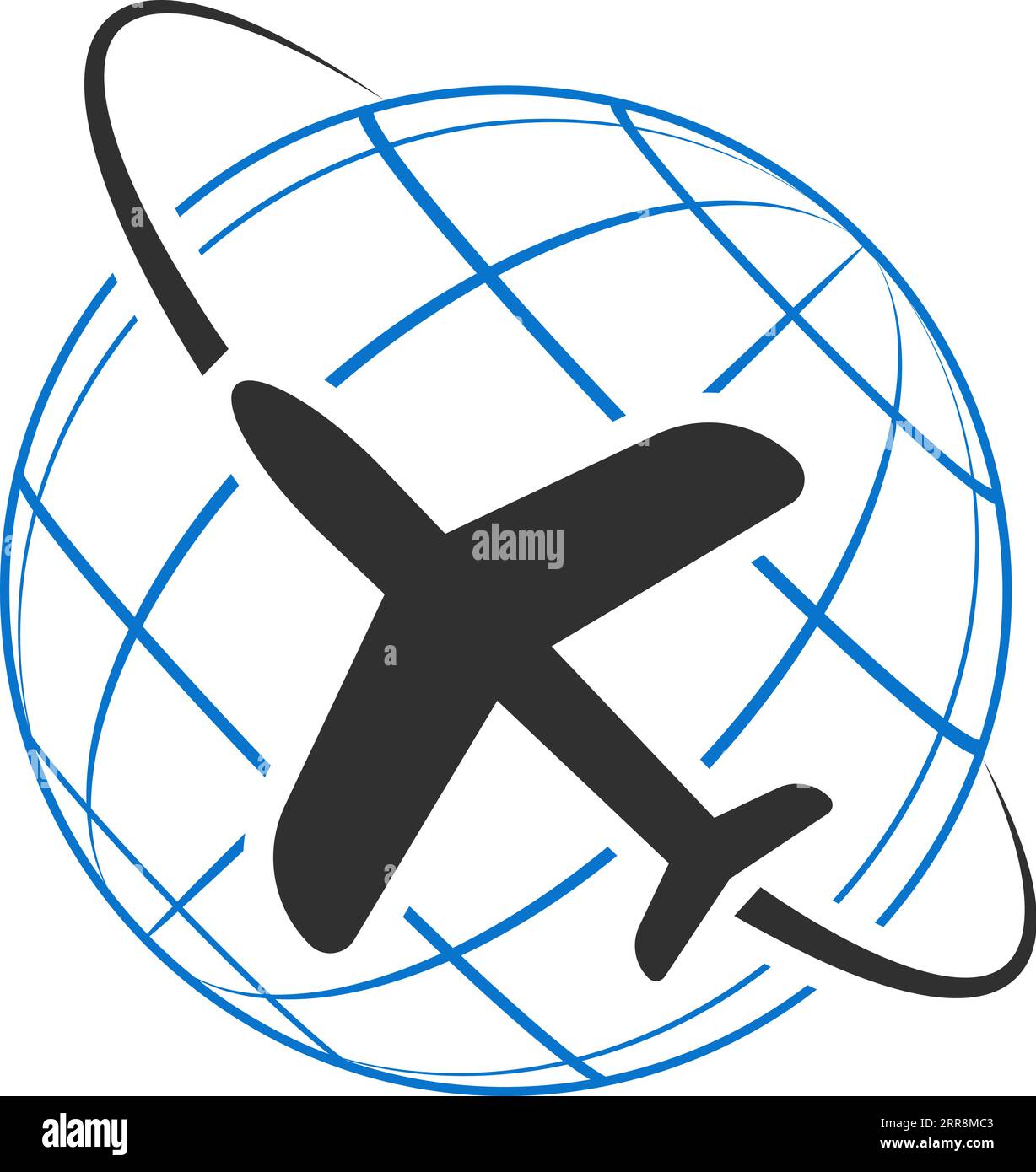 logo icon airplane flying around earth concept world travel Stock ...