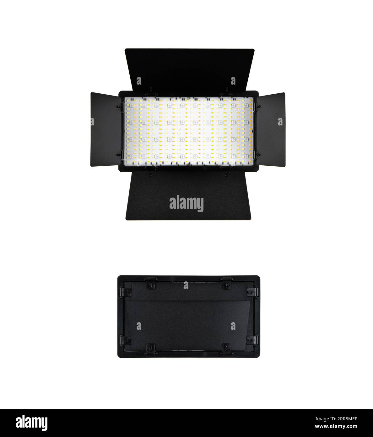 Photo and video lamp isolate on white background. LED lamp with special ...