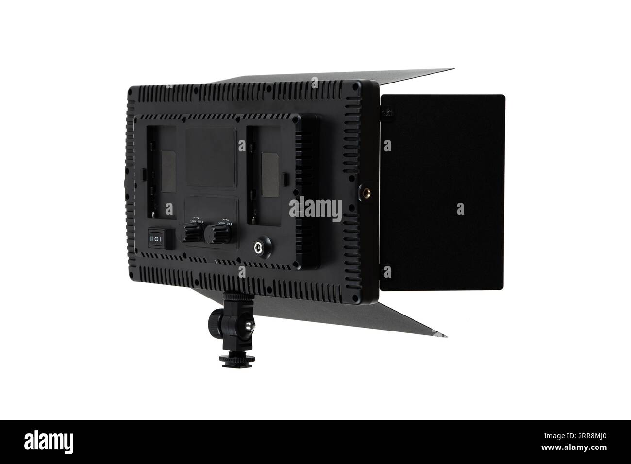 Photo and video lamp isolate on white background. LED lamp with special ...