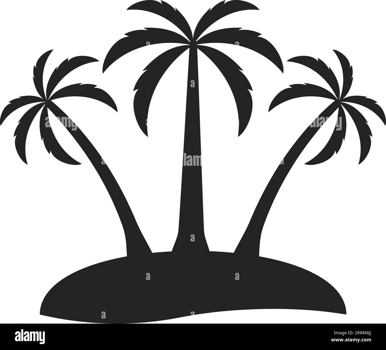 Palm tree desert island logo tourism three palm island Stock Vector ...