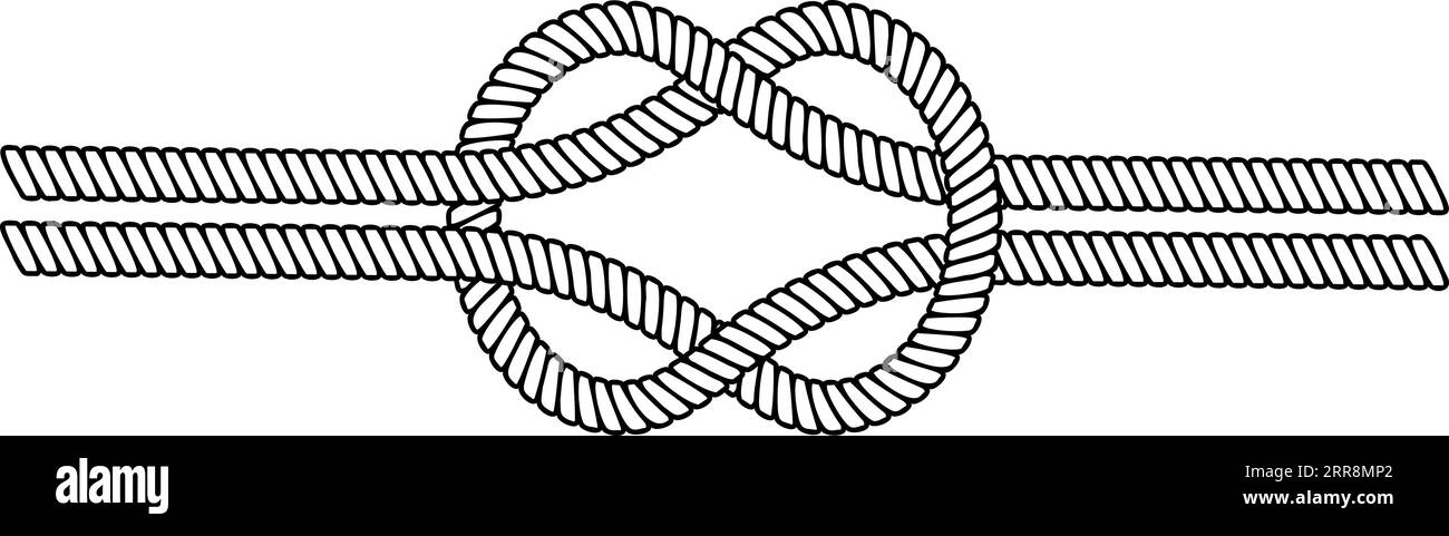 Double sea knot rope cable, double rope knot macrame Stock Vector Image ...