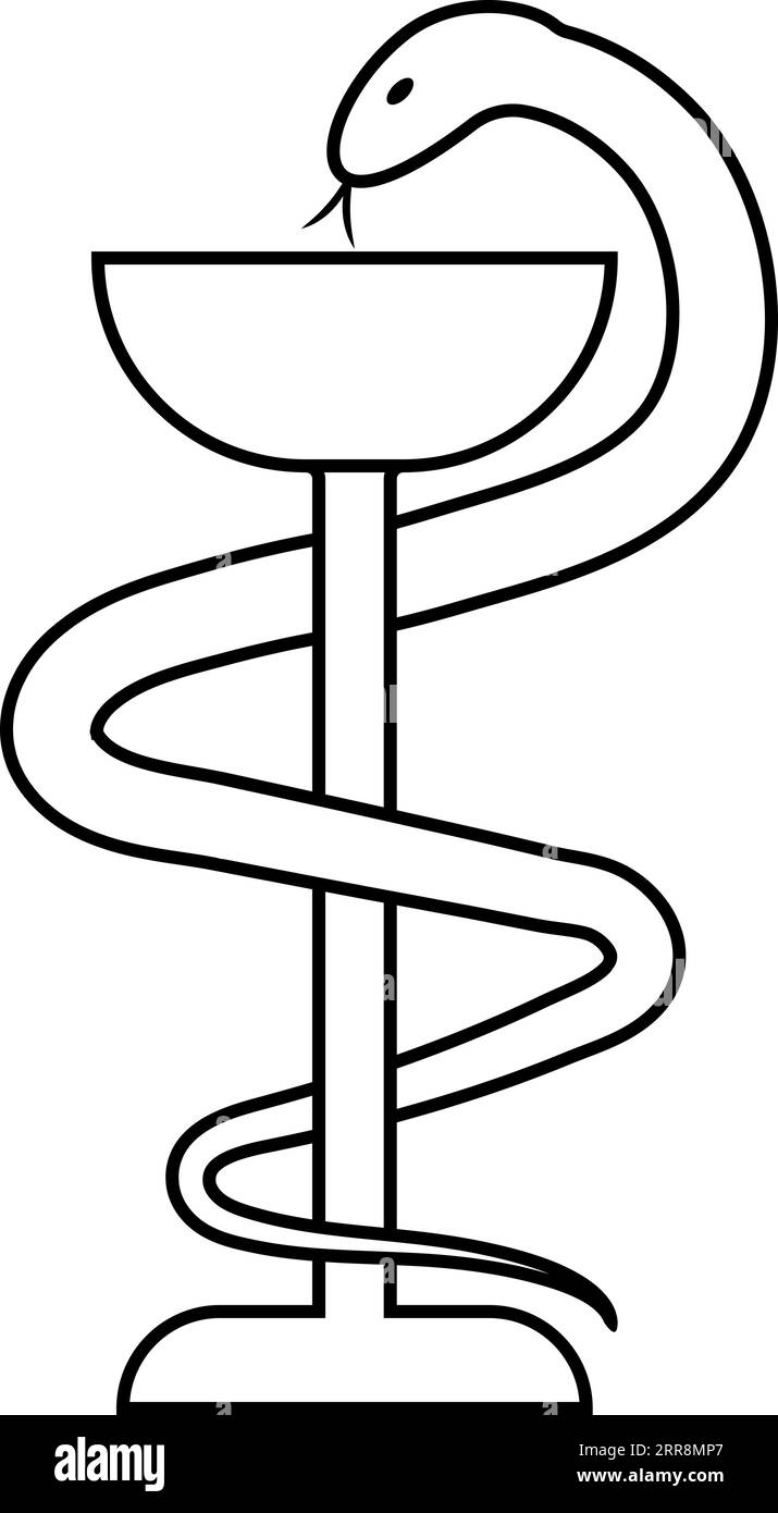 Emblem snake wrapped around leg owl sign medicine serpent bowl Stock ...