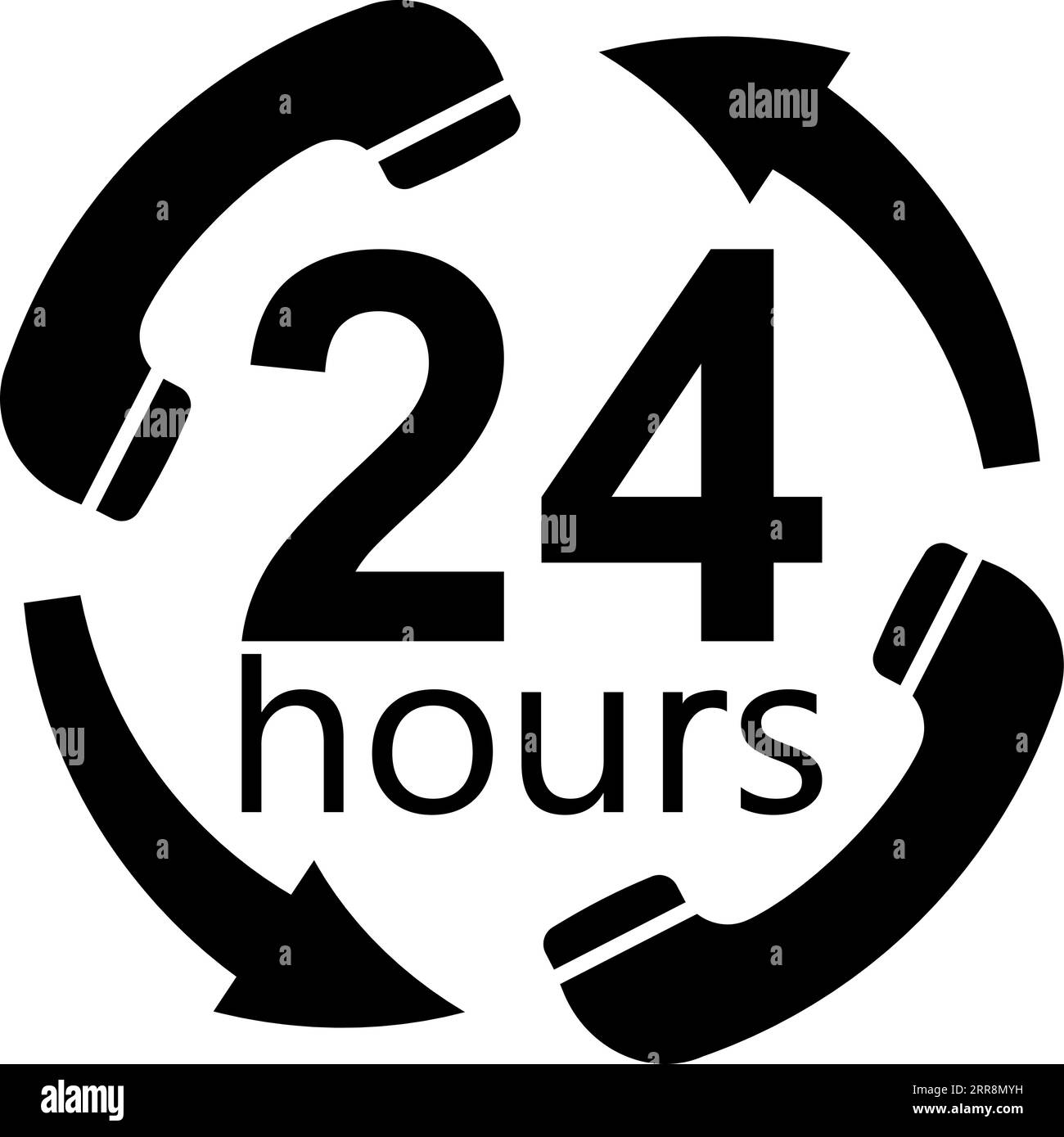 Around clock work icon Black and White Stock Photos & Images - Alamy
