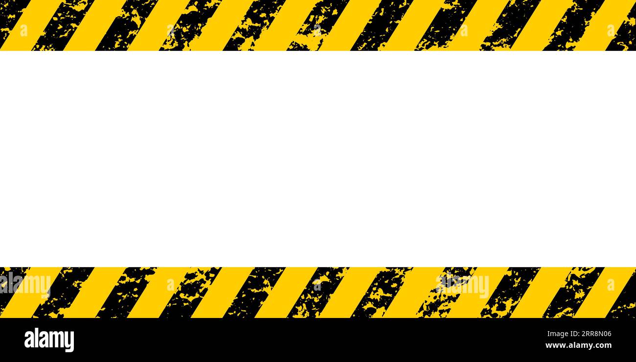 Warning frame yellow black diagonal stripes grunge texture warn caution Stock Vector Image & Art ...