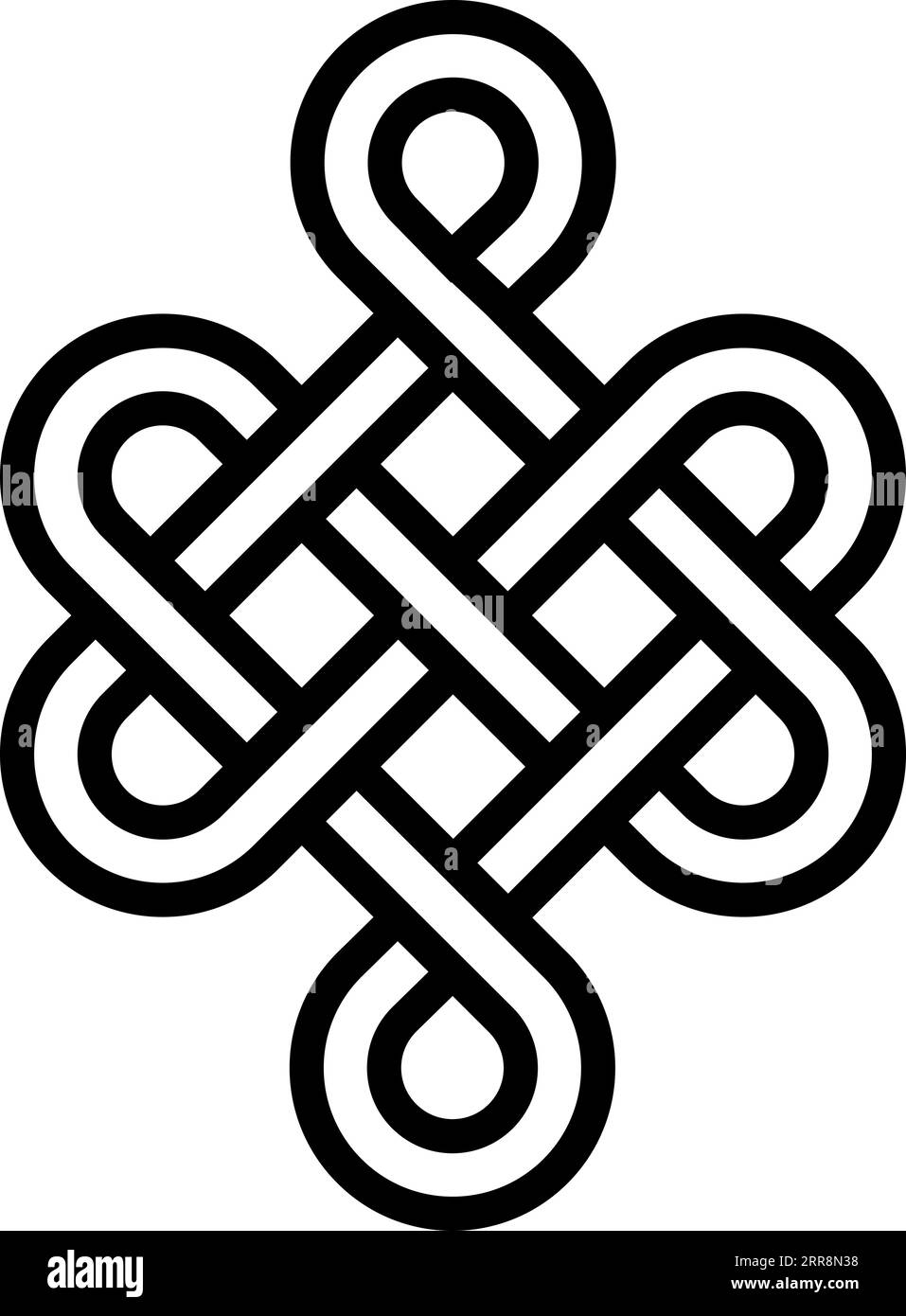 Mystical knot longevity and health, Feng Shui luck sign Stock Vector ...