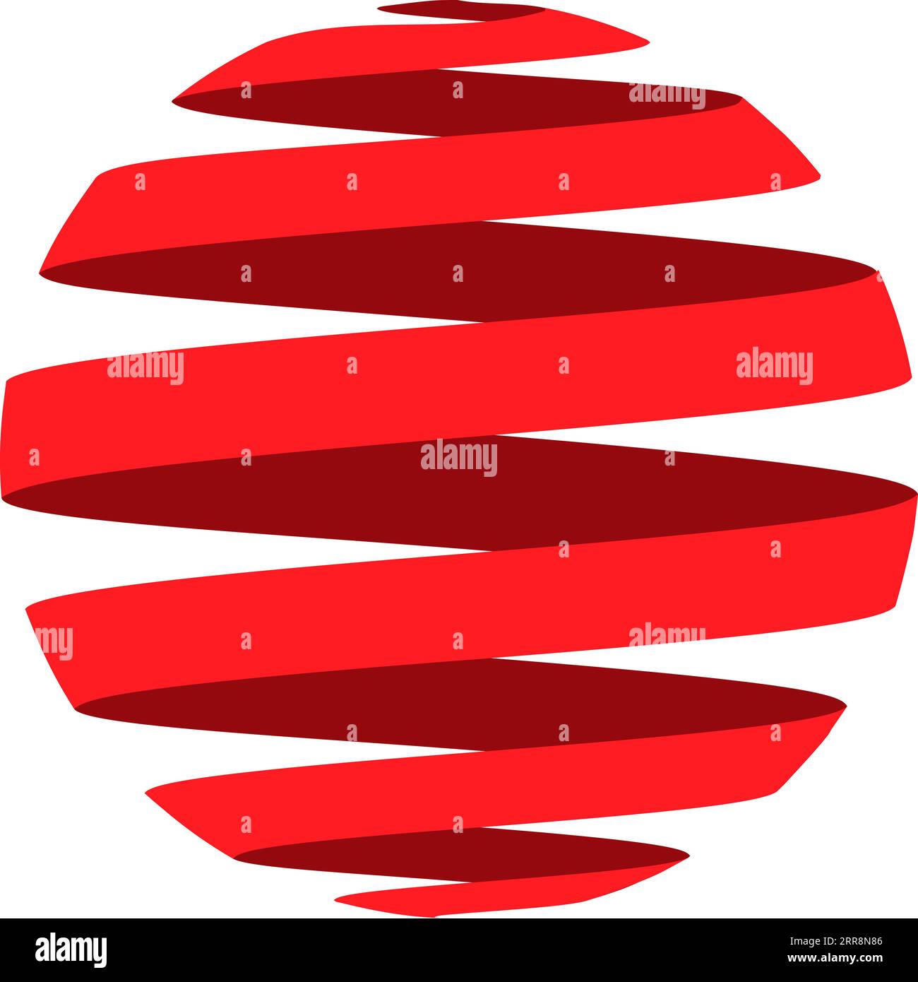 3D ribbon strip, centered geometric shapes sphere circle Stock Vector ...