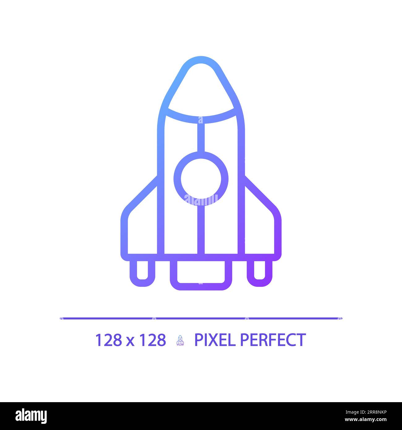 Rocket Pixel Perfect Gradient Linear Vector Icon Stock Vector Image And Art Alamy