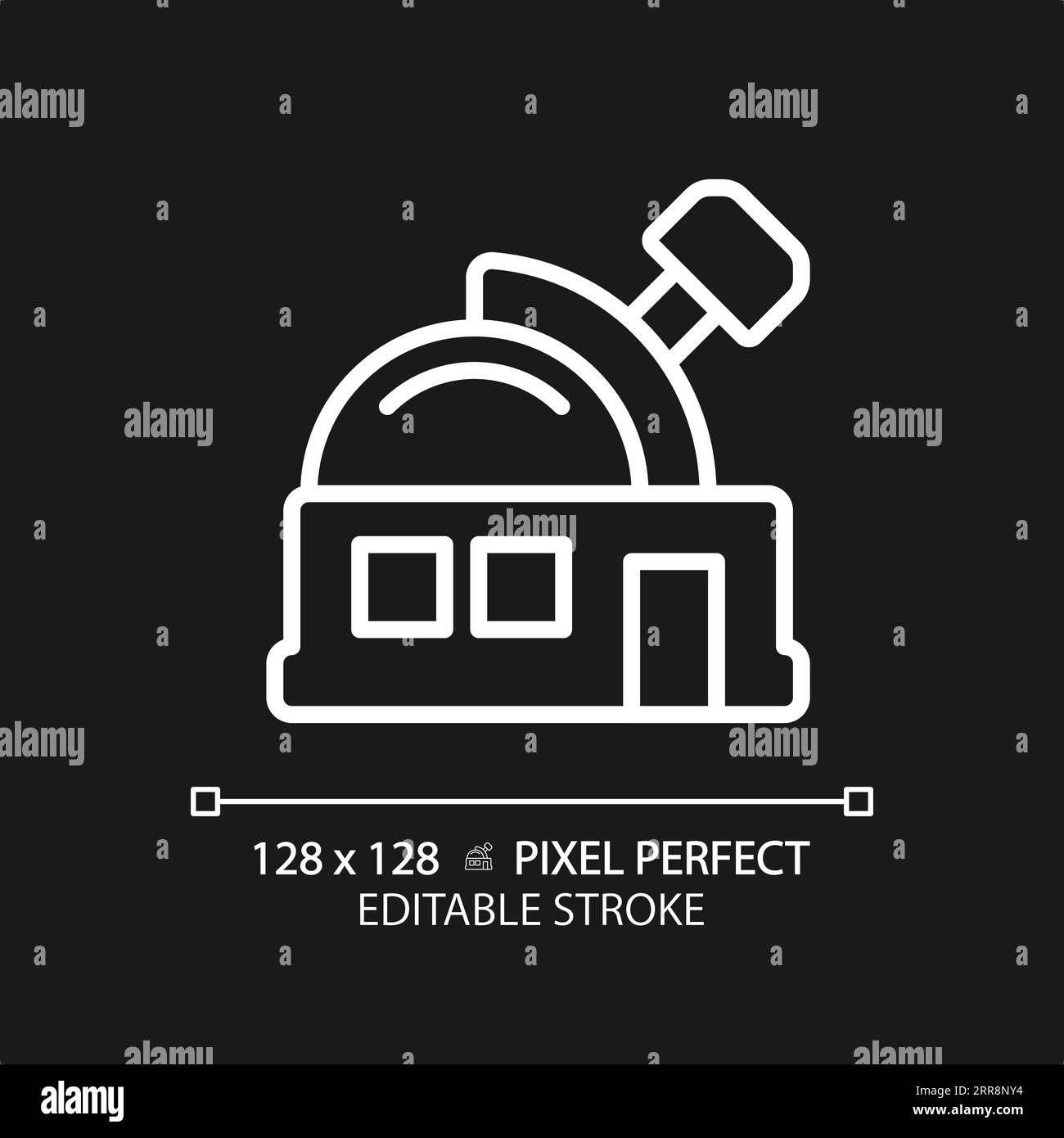 Observatory pixel perfect white linear icon for dark theme Stock Vector Image & Art - Alamy
